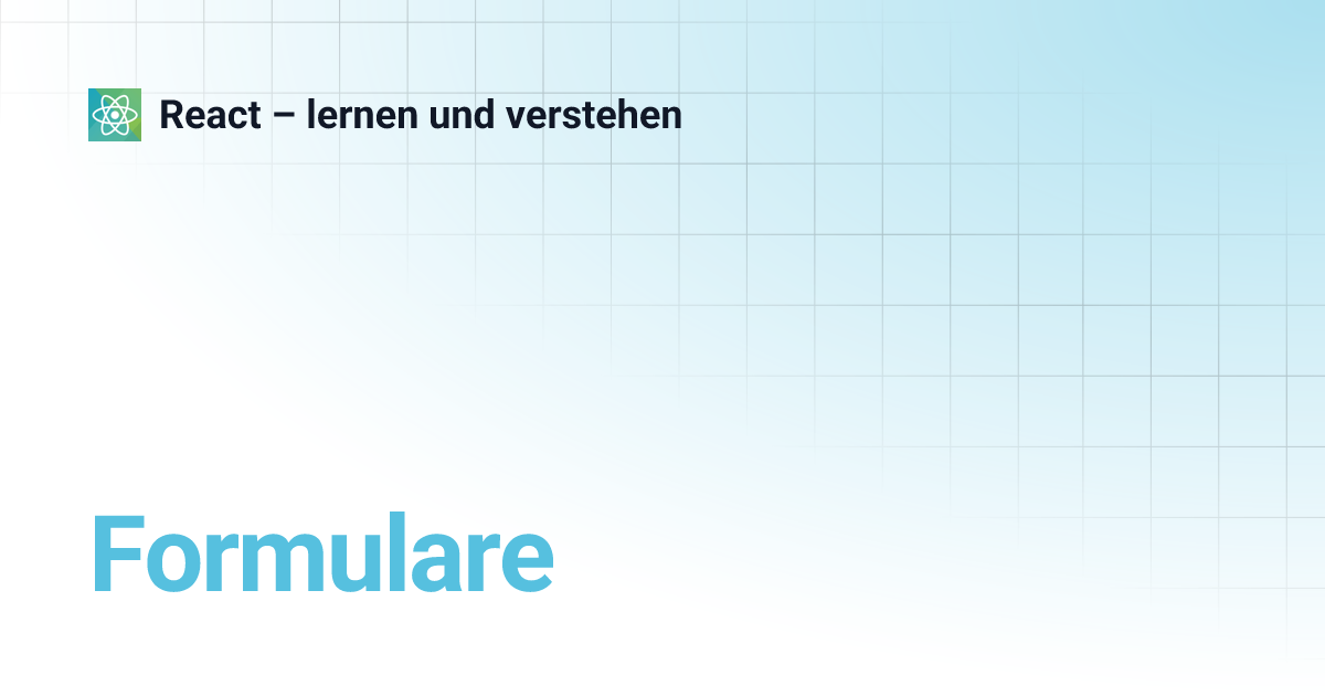 Formulare | React – lernen und verstehen